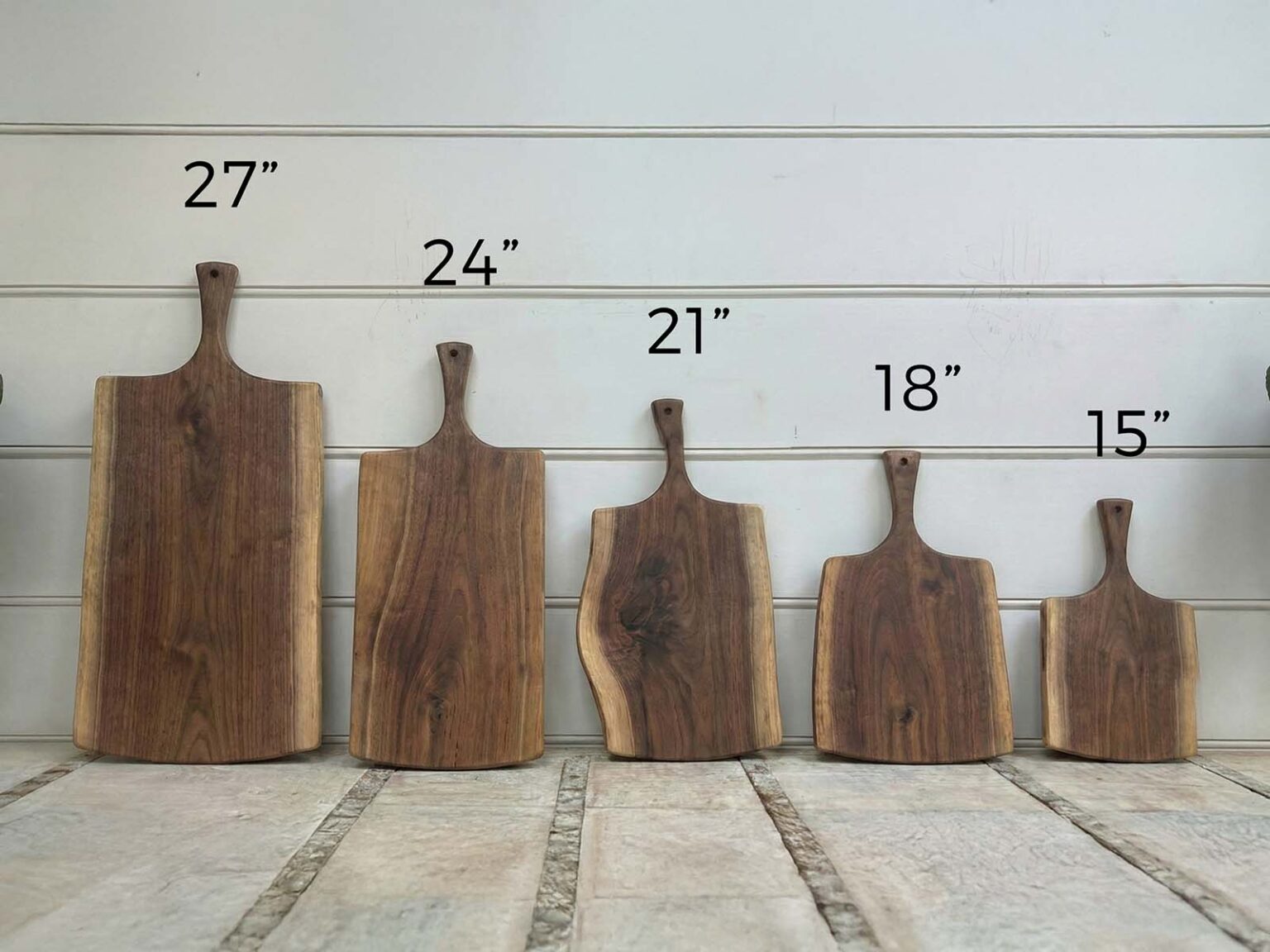 Extra-Large Live Edge Black Walnut Wooden Cutting Board with Handle (24”)