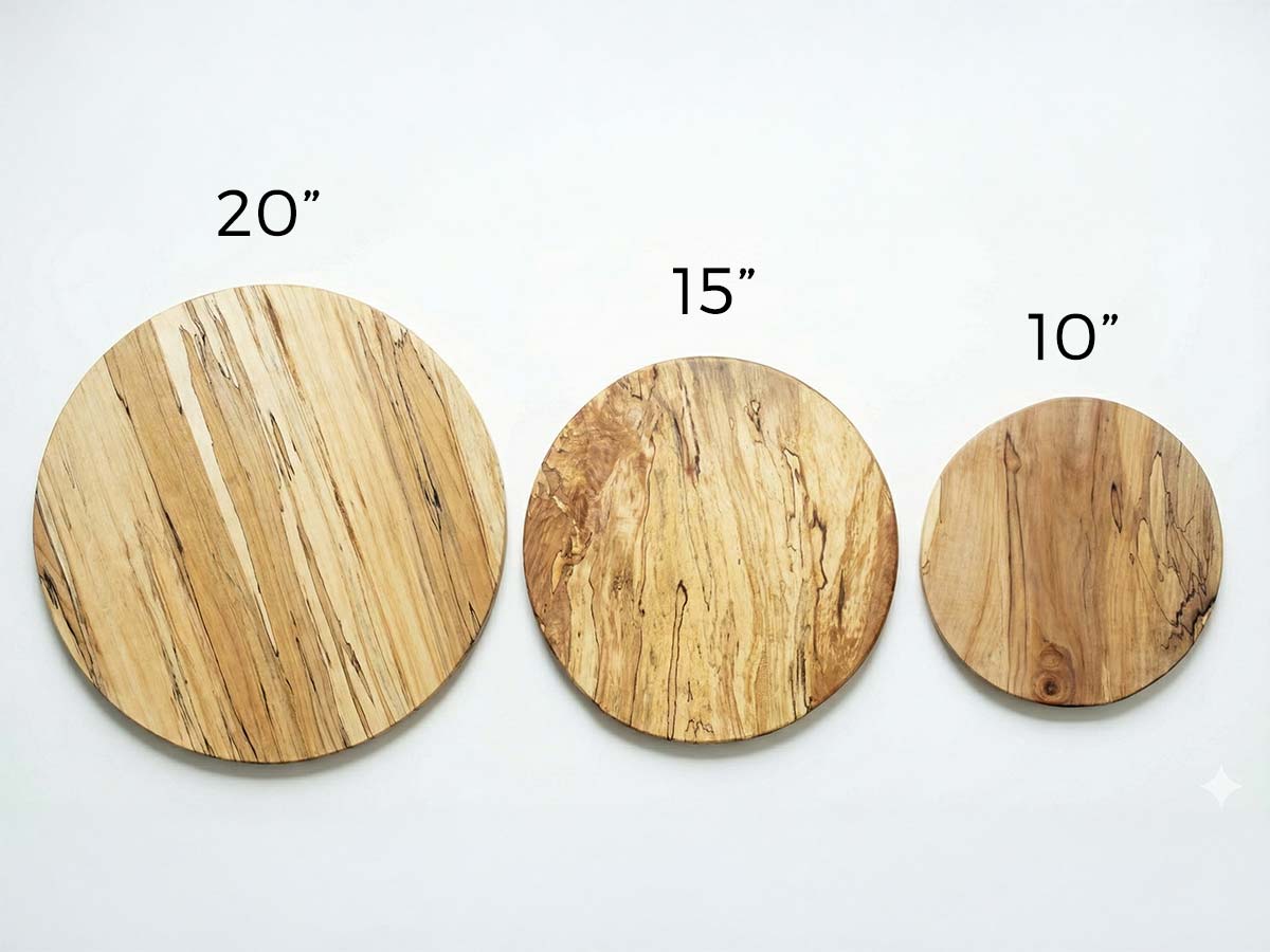 Spalted Maple Round Wooden Cutting Board (20”)